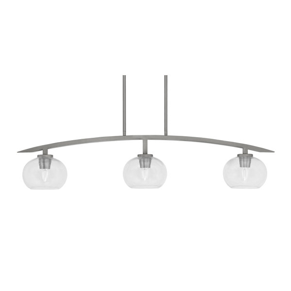 Toltec Lighting Kurve 3 - Light Steel Dimmable Chandelier - Wayfair Canada