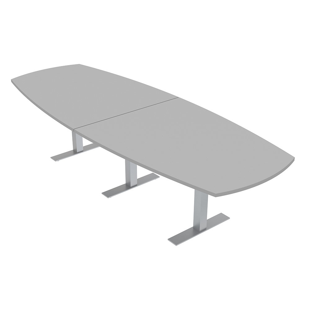 Inbox Zero 12X4 Modular Arc Boat Conference Table With Metal T Bases ...