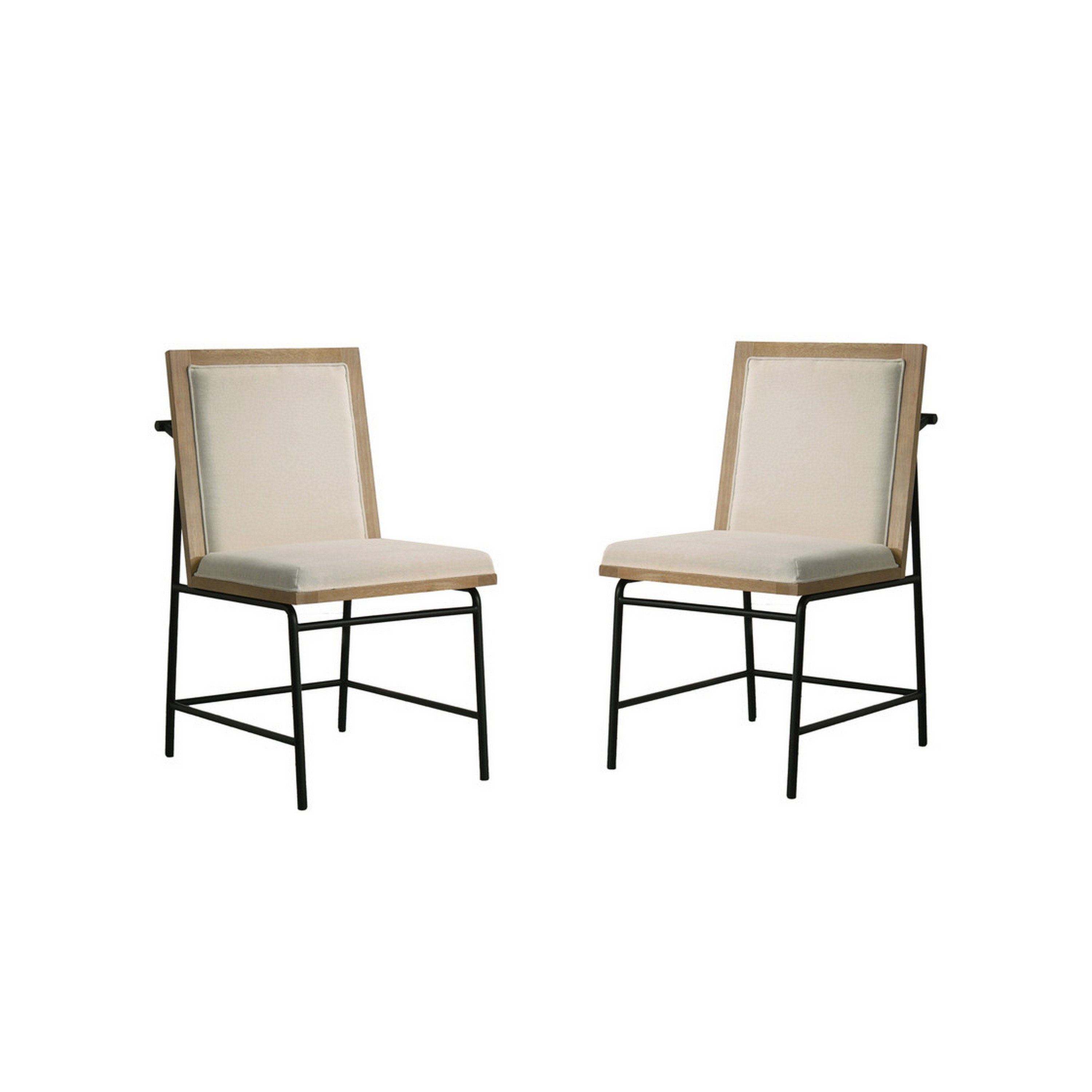 17 Stories Chenut Fabric Accent Chair in Brown/Cream | Wayfair