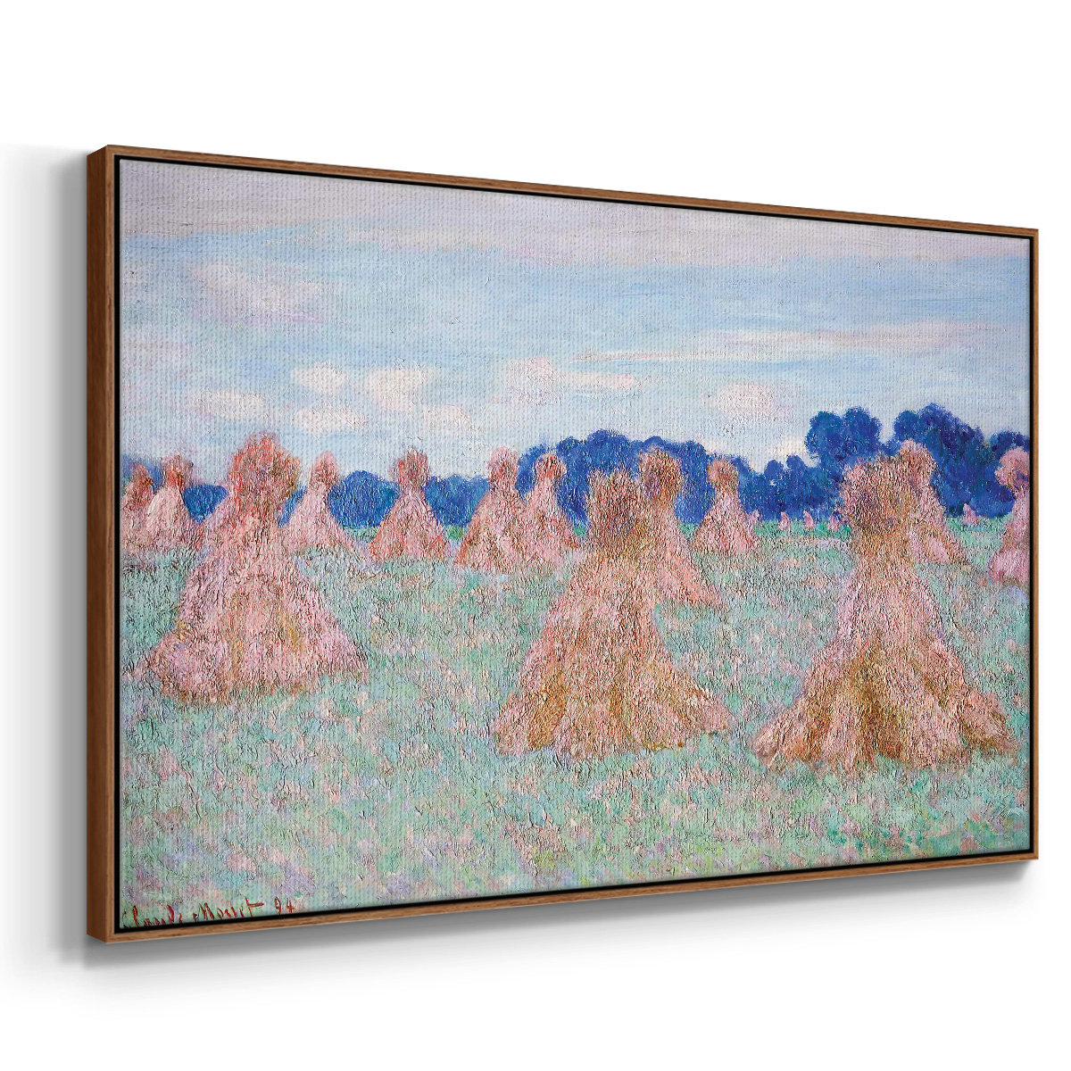 Wexford Home Haystacks at Giverny, 1894 - Floater Frame Print on Canvas ...