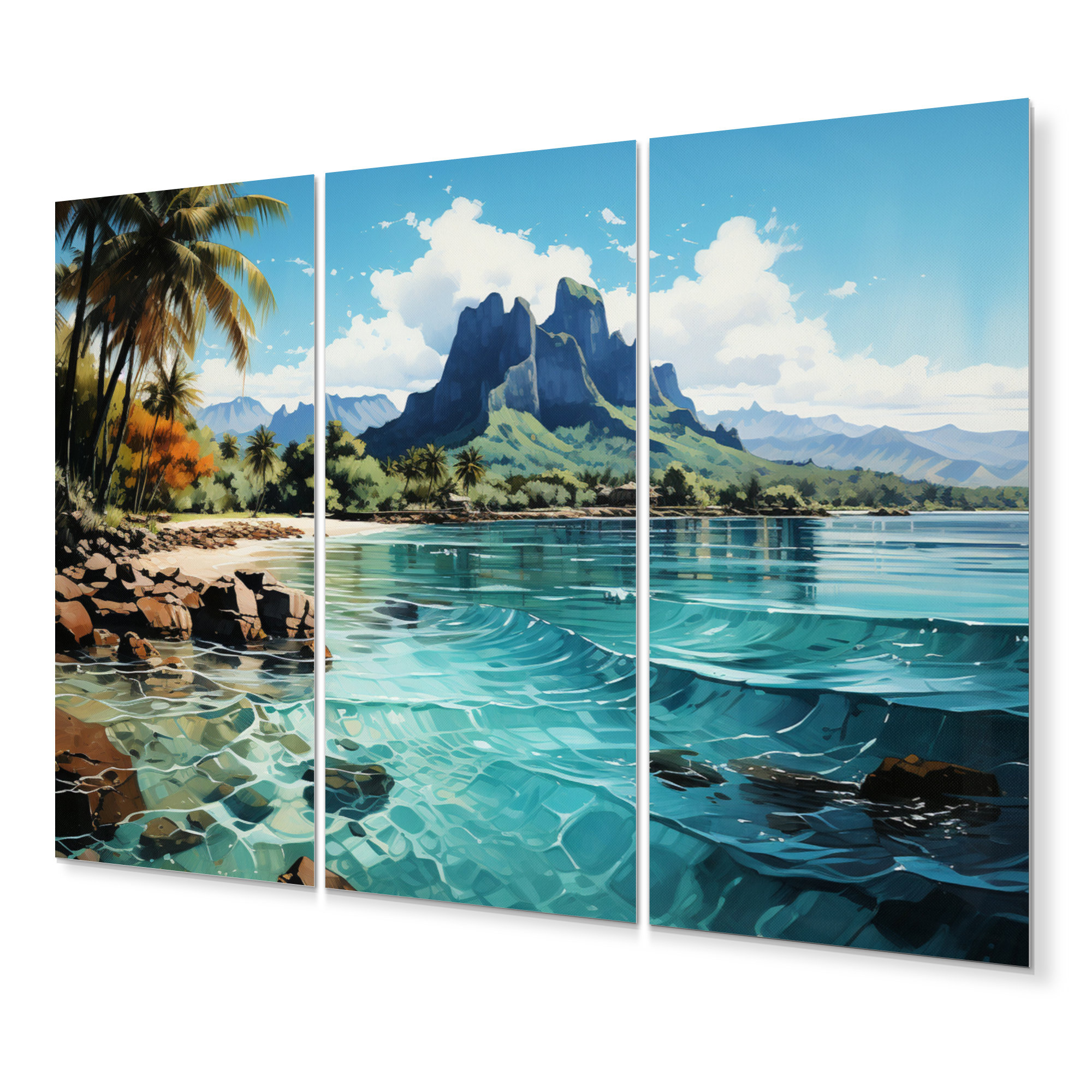 Dovecove Bora Bora Beach III - ensemble de reproductions d'art mural ...