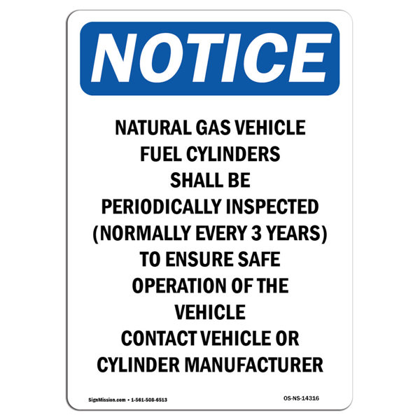 SignMission Natural Gas Vehicle Fuel Cylinders Sign | Wayfair