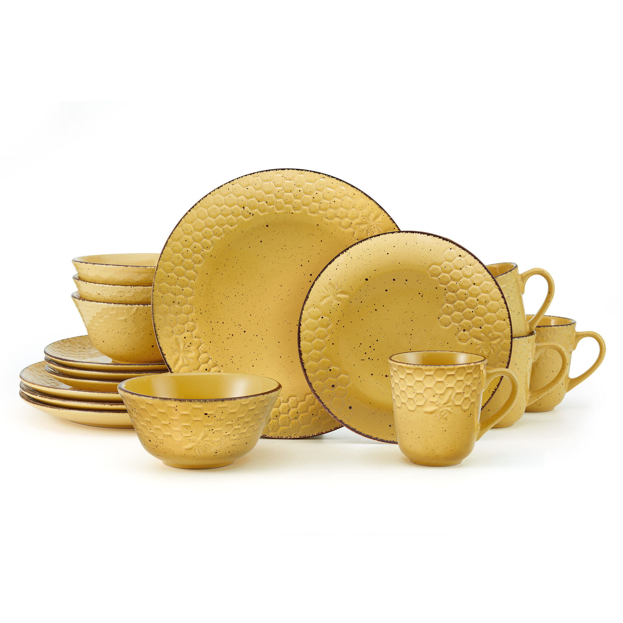 Pfaltzgraff Bumblebee 16-Piece Stoneware Dinnerware Set, Service for 4 ...