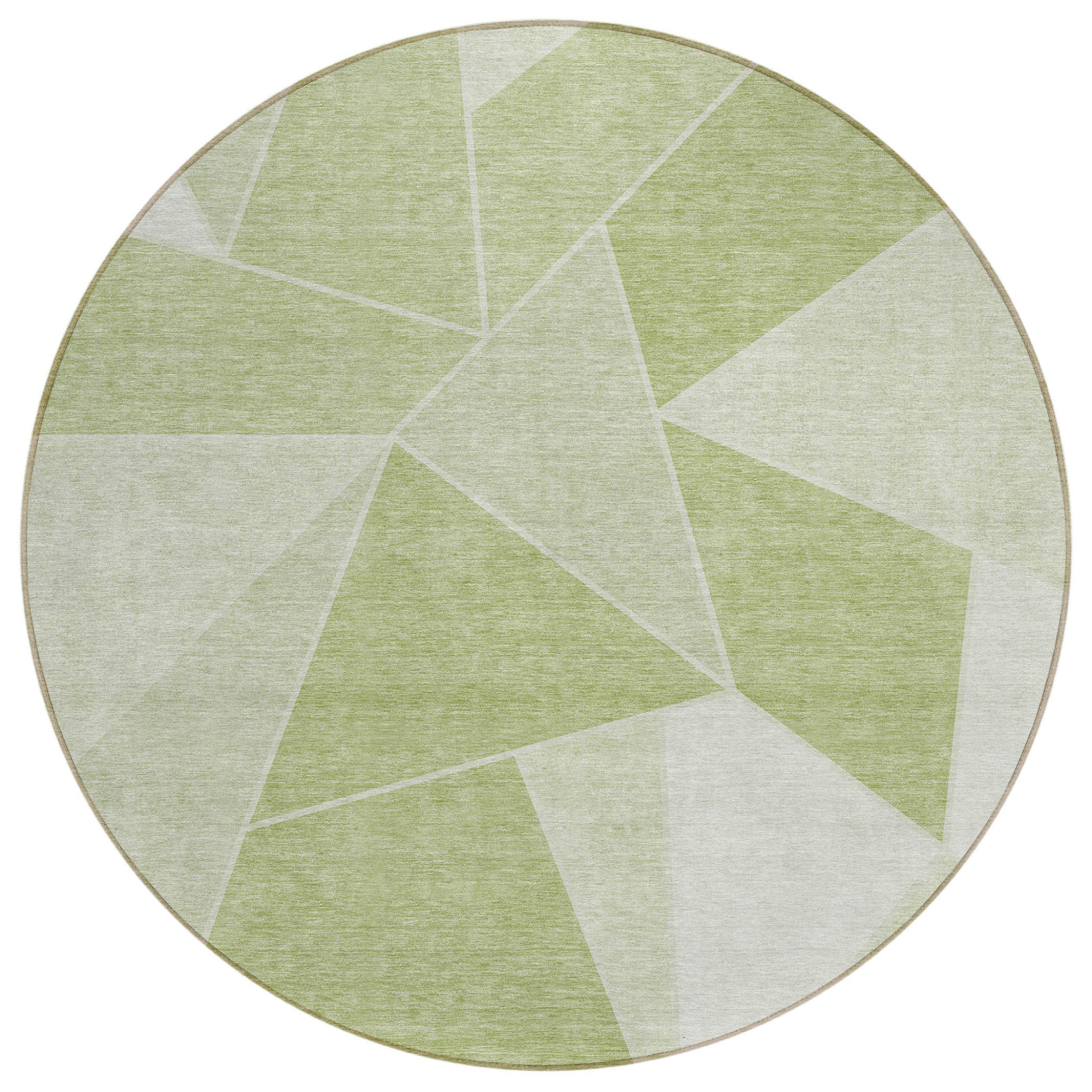 HomeRoots 8' Artichoke Green Mint Green And Sage Round Geometric ...