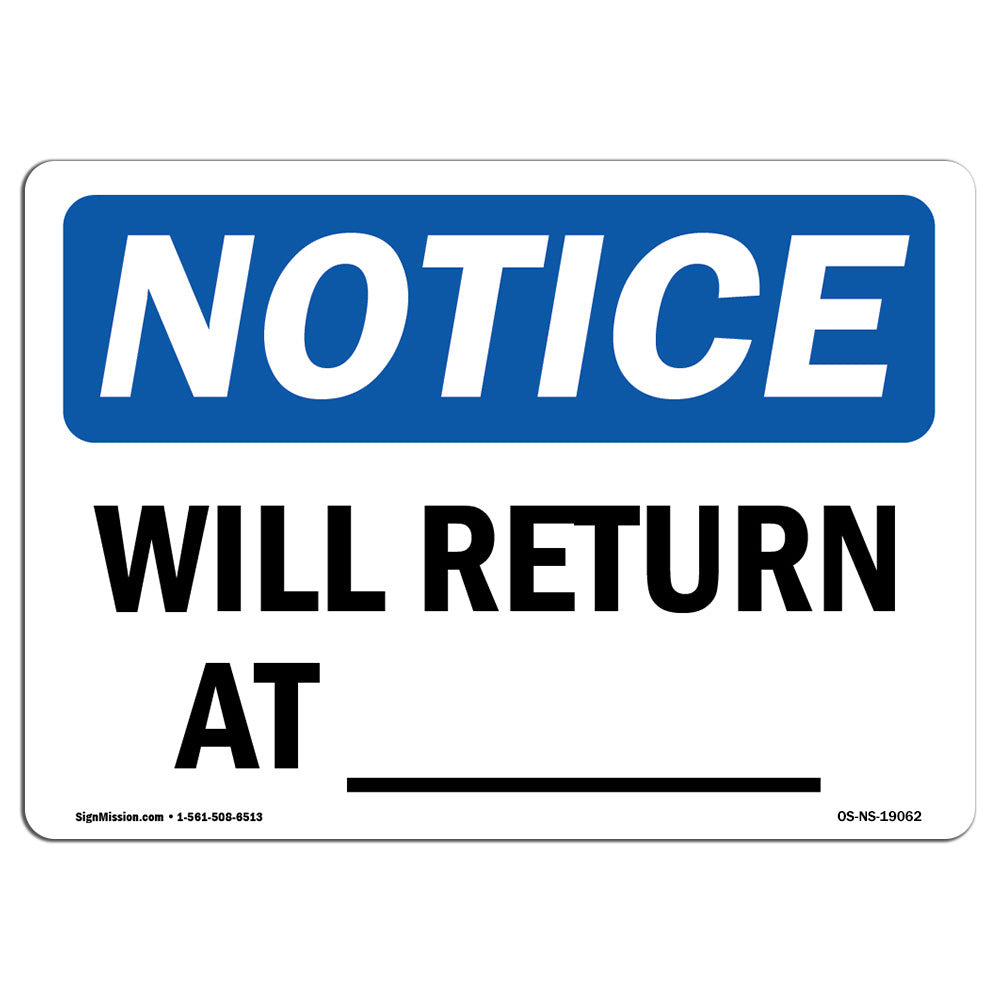 SignMission Notice - Will Return at Sign | Wayfair