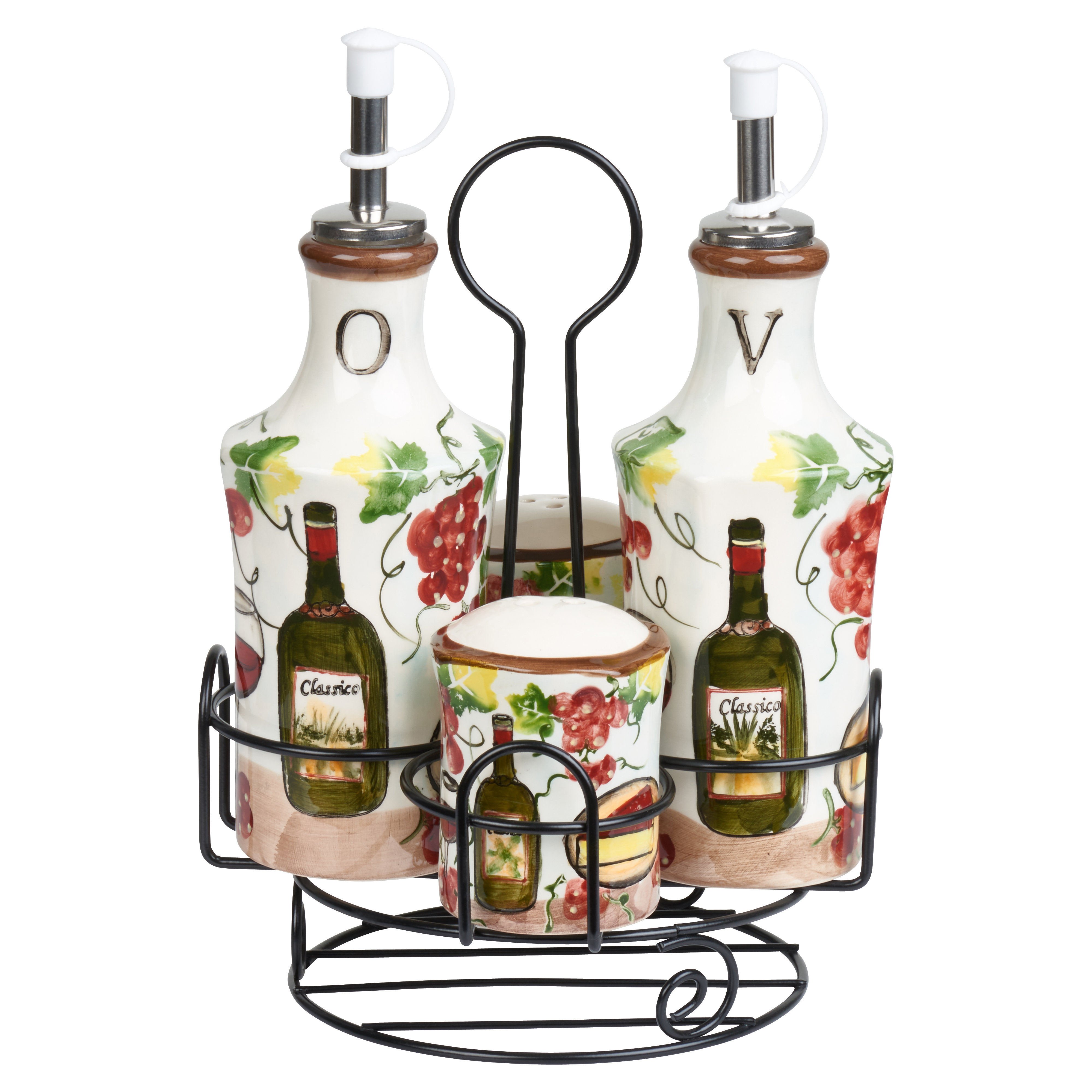 Lorren Home Trends 5 Piece Grape Ceramic Condiment Set & Reviews | Wayfair