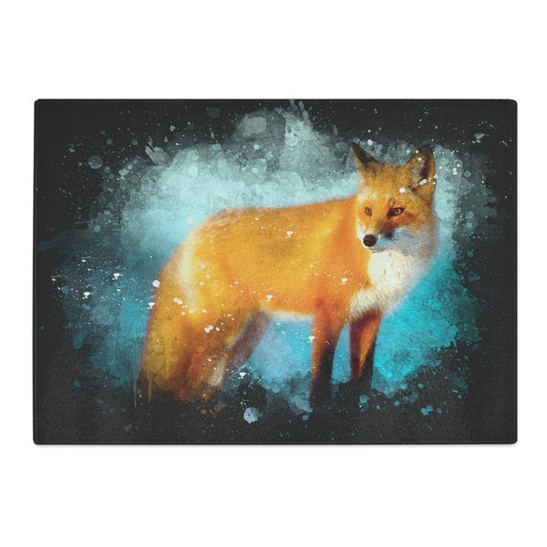 East Urban Home Tempered Glass the Red Fox Chopping Board | Wayfair.co.uk