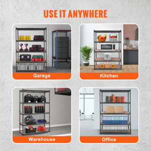 Rebrilliant Mariapaula Steel Height -Adjustable Shelving Unit & Reviews ...