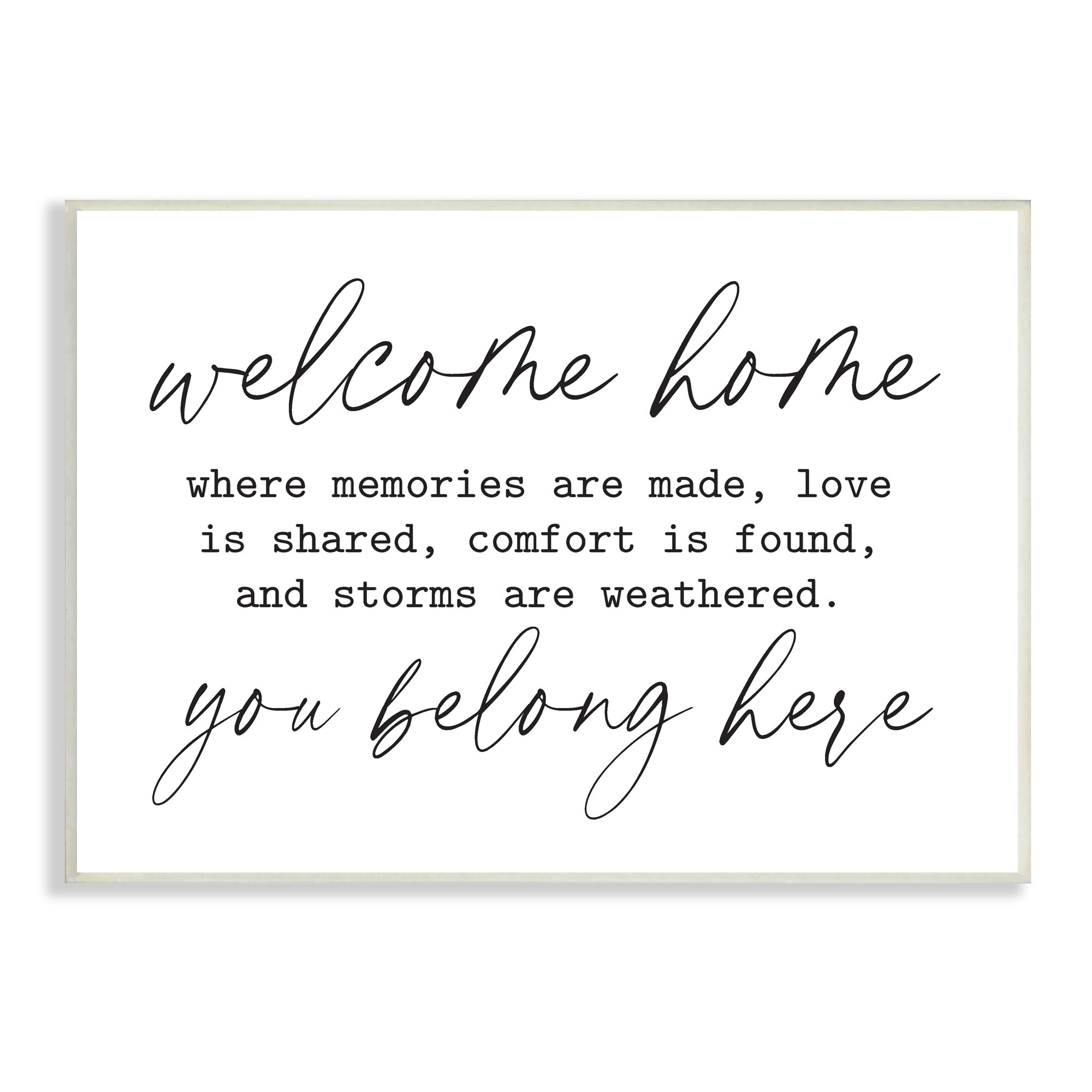 Stupell Industries Welcome Home Belonging Family Quote Casual Script ...