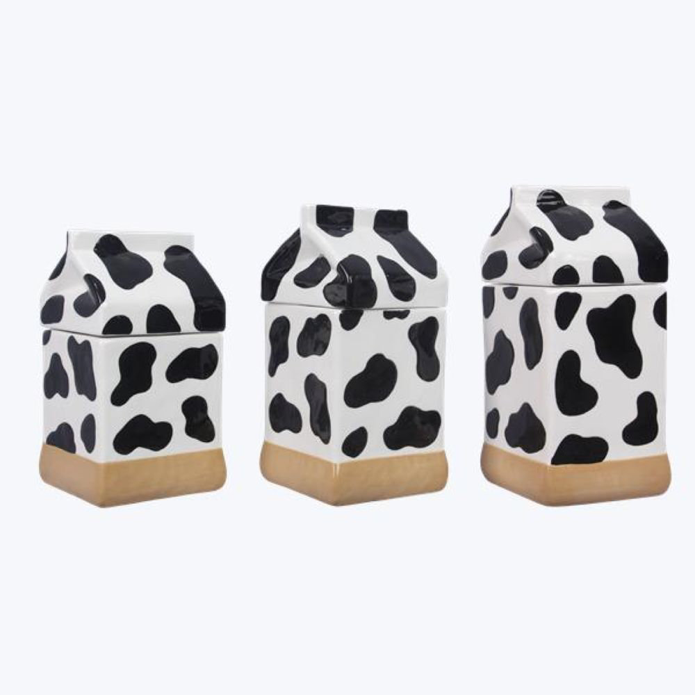 Gracie Oaks Ceramic Cow Canister Set | Wayfair