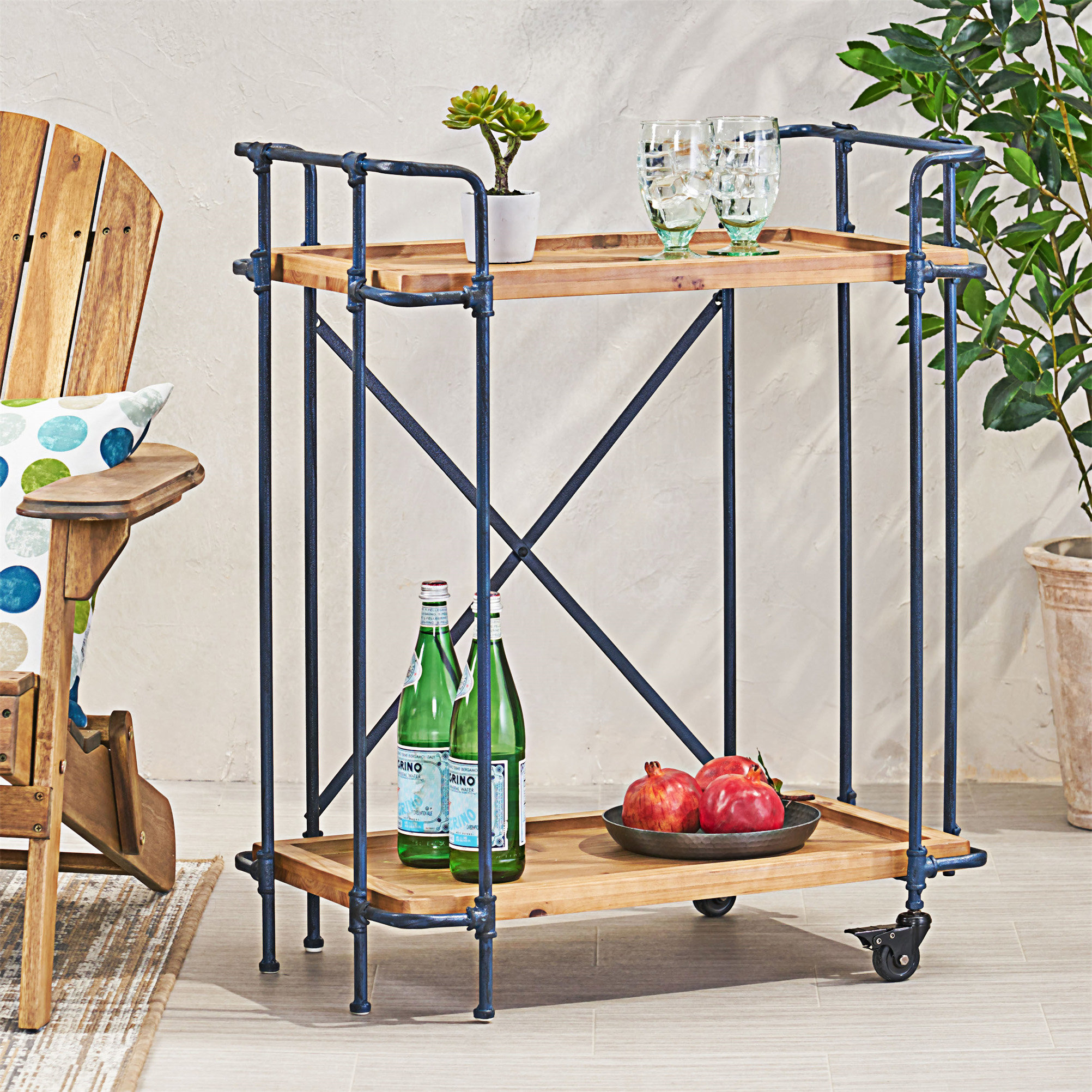 17 Stories Chariot-bar Eden Plummers, îlot de cuisine roulant, îlot de ...