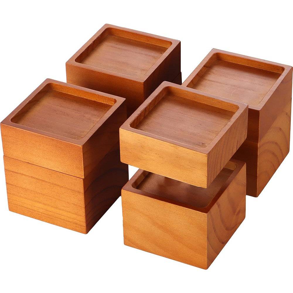 MAXAYA Wood Bed Furniture Risers 2, 3 Or 4.6 Inch, Solid Pine Woo ...