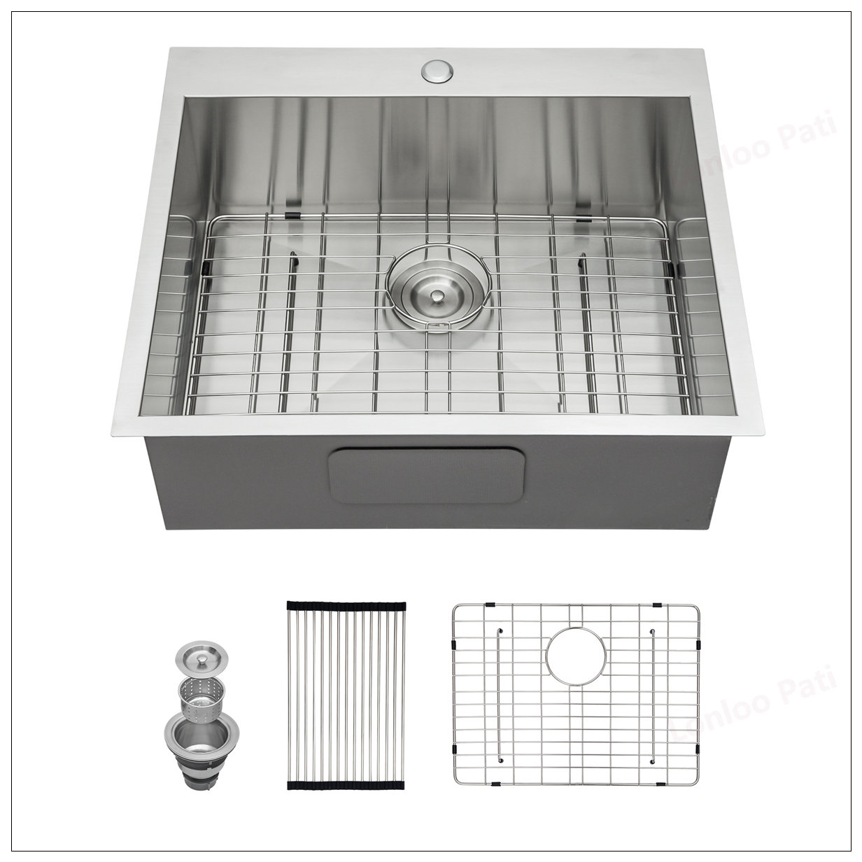 lonloo pati Durable Stainless Steel Drop-In Laundry Utility Sink with ...