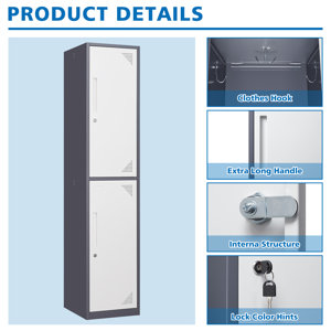 Steelcube Metal 2 - Tier 15'' Gym & Locker Room Locker with Built In ...