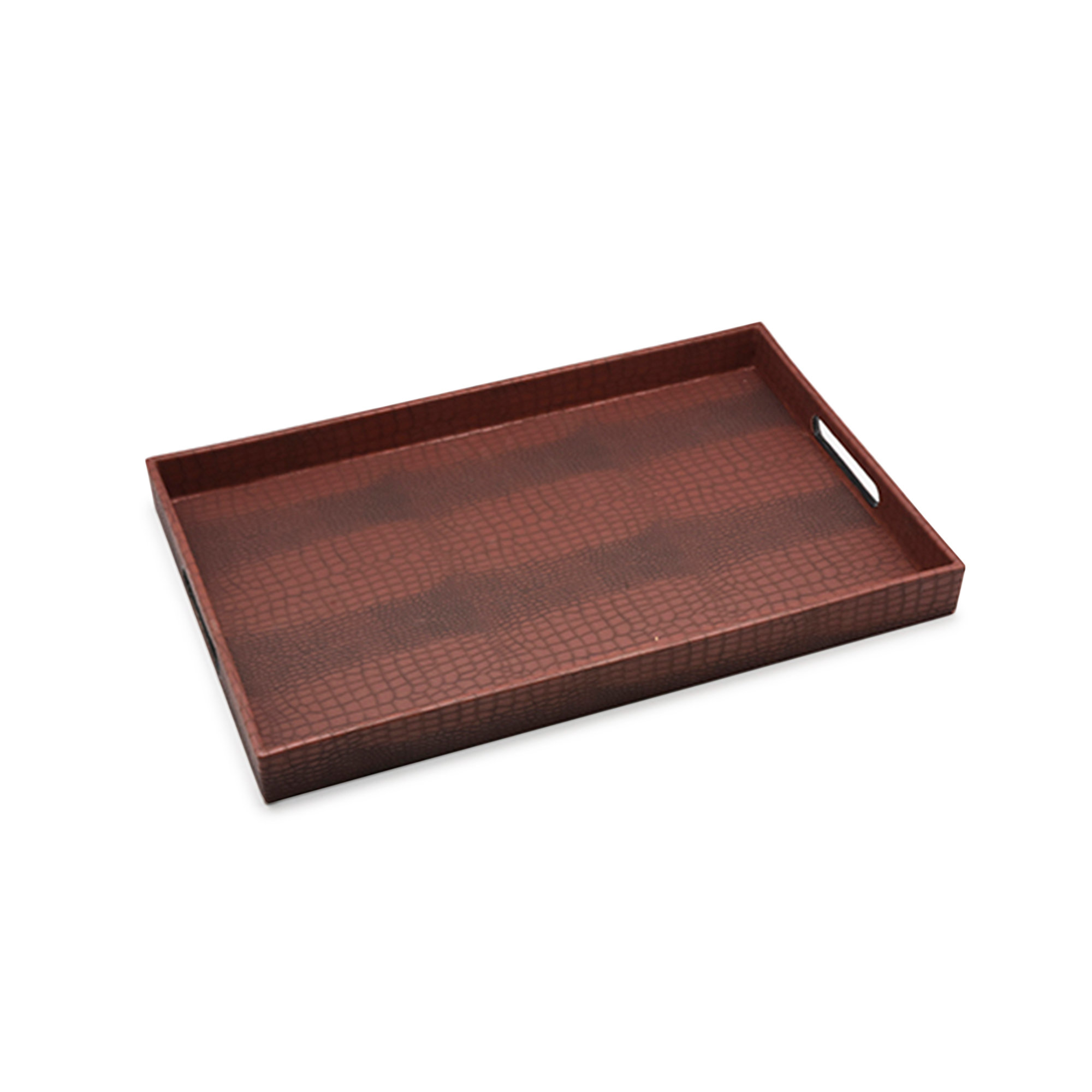 Winston Porter Leather / Faux Leather Tray - Set of 2 | Wayfair