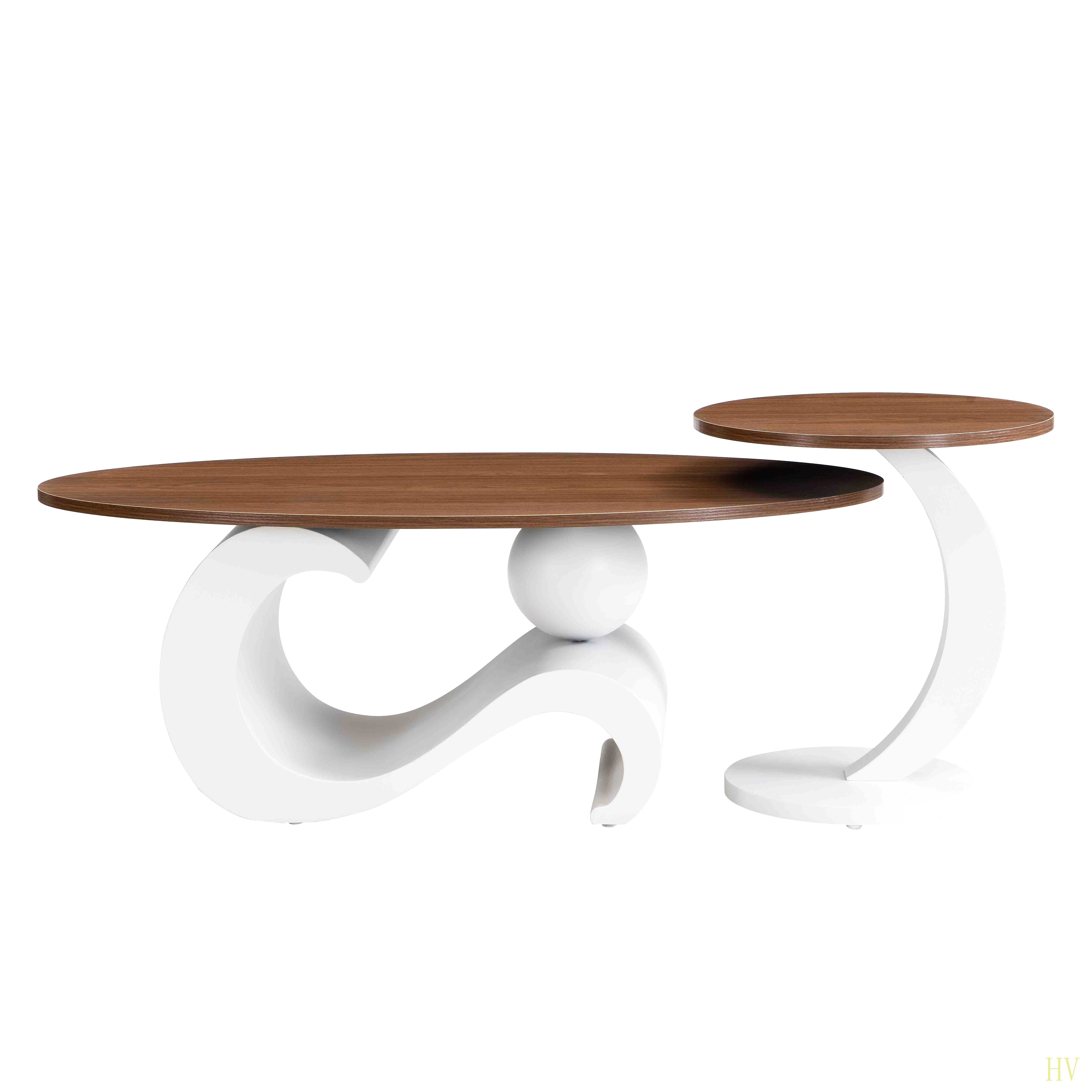 Latitude Run® Nesting Coffee Table Set Of 2, Oral And Round Coffee ...