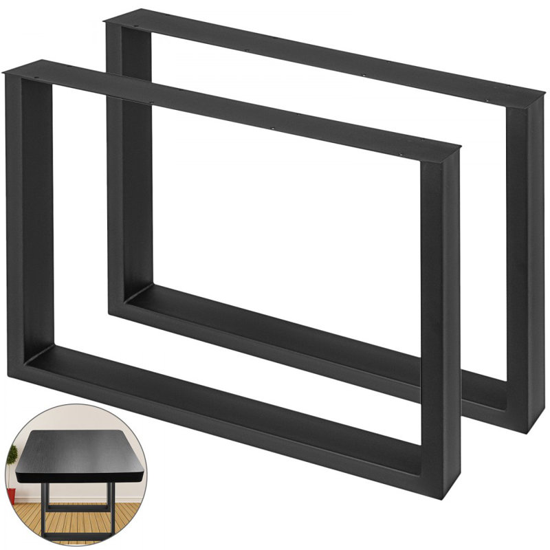 Symple Stuff Set of 2 Steel Table Legs, 28''Height 35''Wide Dining ...