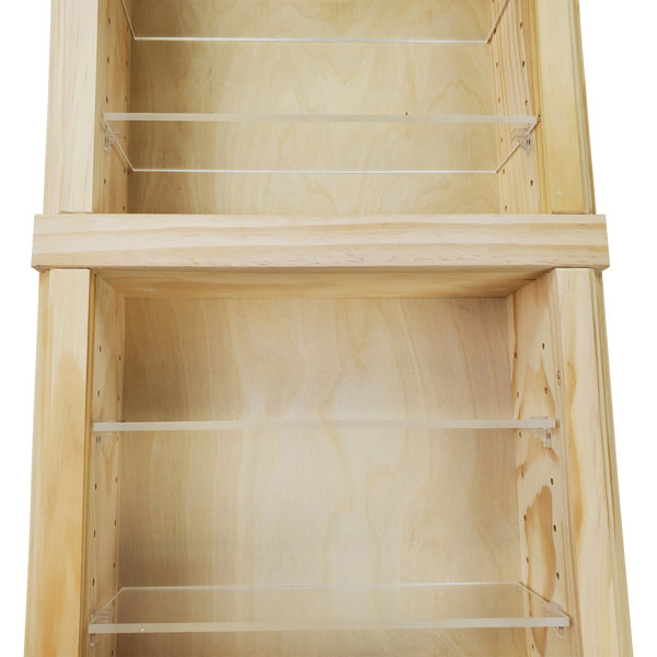 Timber Tree Cabinets 15.5" W x 73.5" H x 4" D Solid Wood Linen Cabinet ...