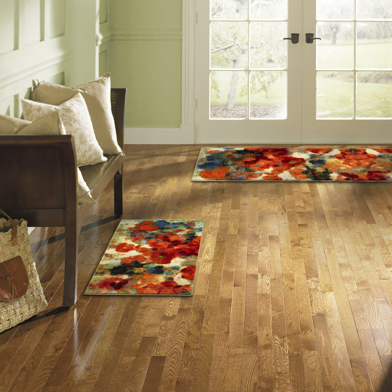 Andover Mills™ SantaCruz Floral Tufted Orange/Green Area Rug & Reviews ...