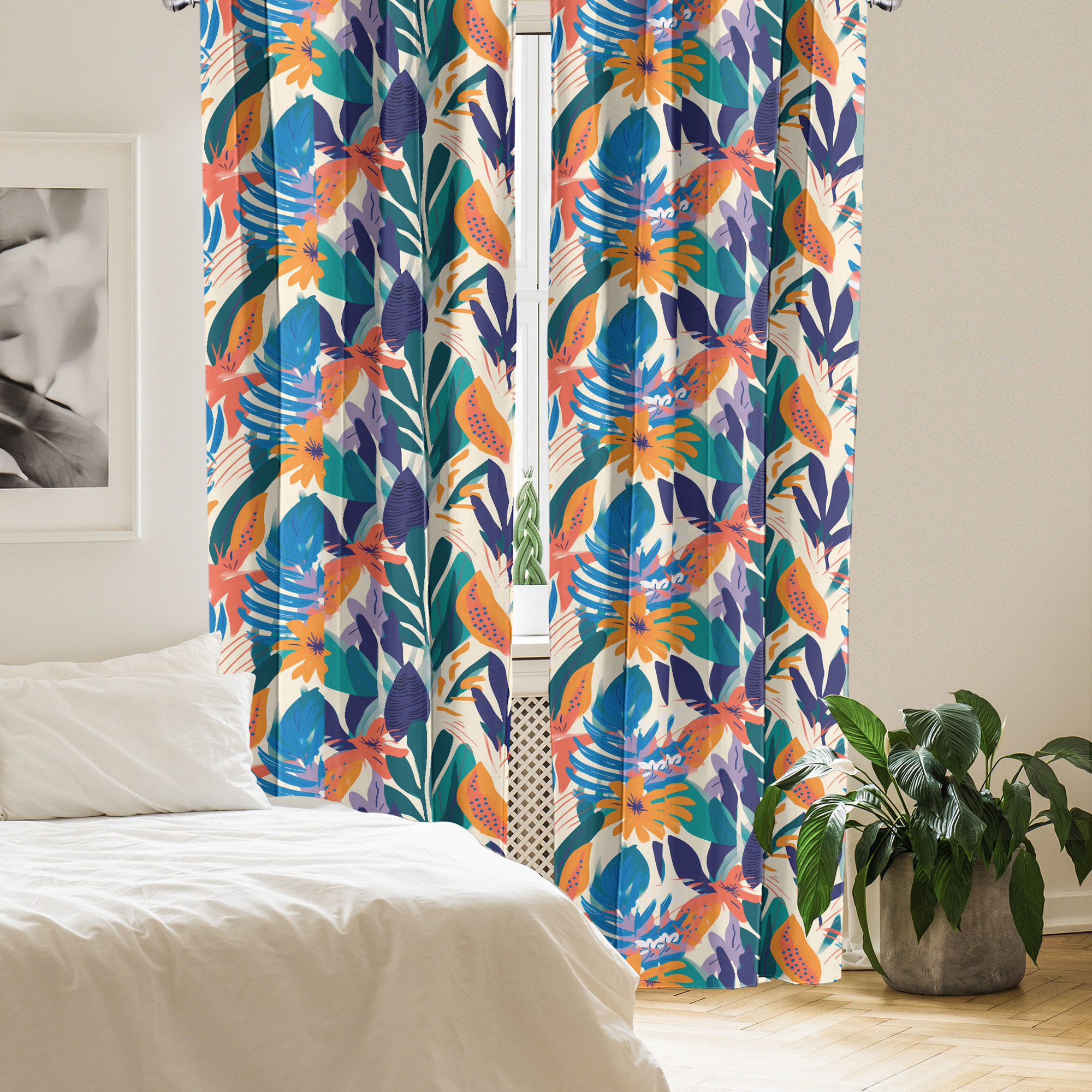 Ambesonne Tropical Curtains Retro Fun Psychedelic Art Pair 427850 | Wayfair