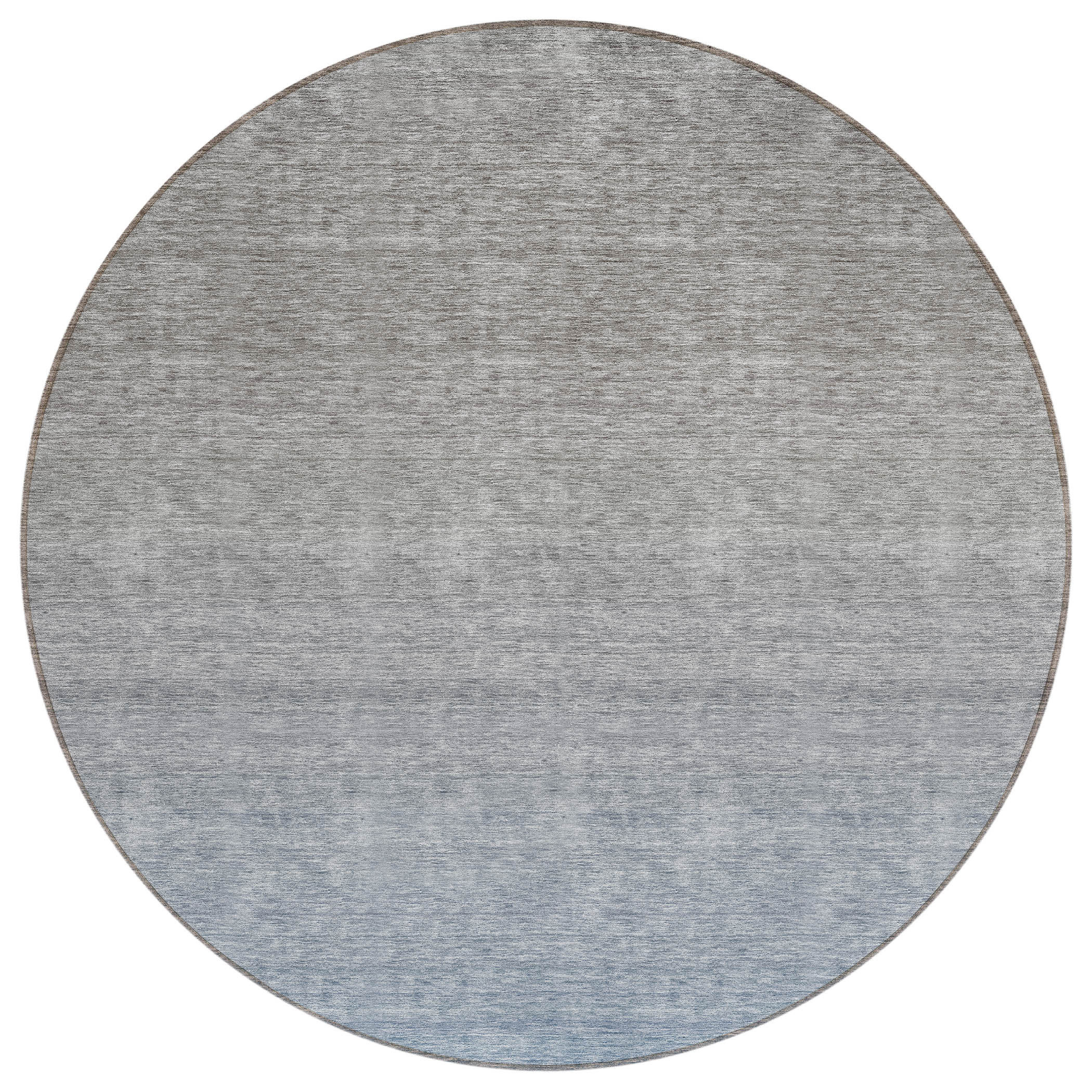 HomeRoots 8' Gray Round Ombre Washable Indoor Outdoor Area Rug | Wayfair