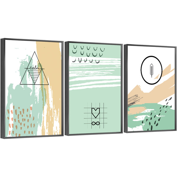 Orren Ellis " Brief Aluminum Framed Wall Art " 3 - Pieces - Wayfair Canada