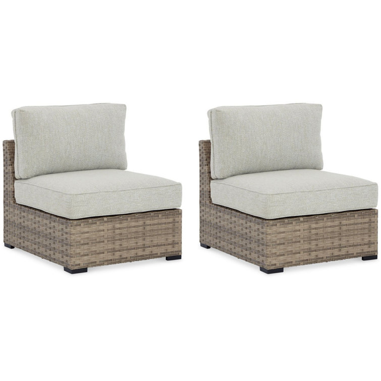 Ebern Designs Kiedaisch Wicker Outdoor Armless Lounge Chair | Wayfair