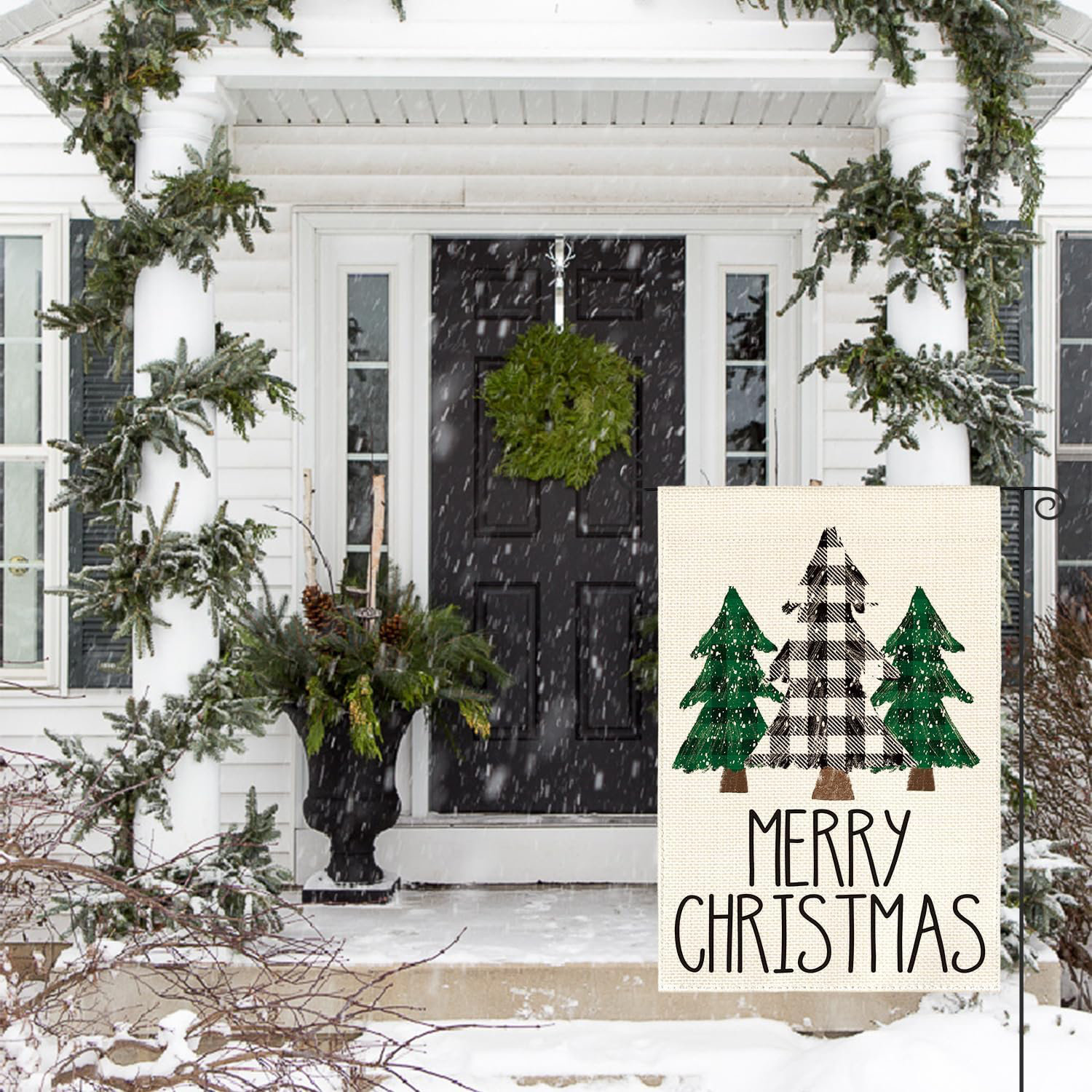 The Holiday Aisle® Merry Christmas Garden Flag 12X18 Double Sided ...