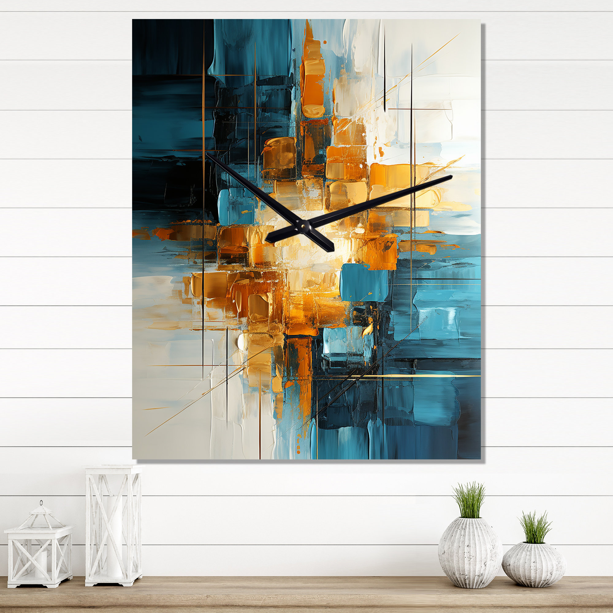 Design Art Gold Teal Abstract Fractal Collage Reflections II - Abstract ...