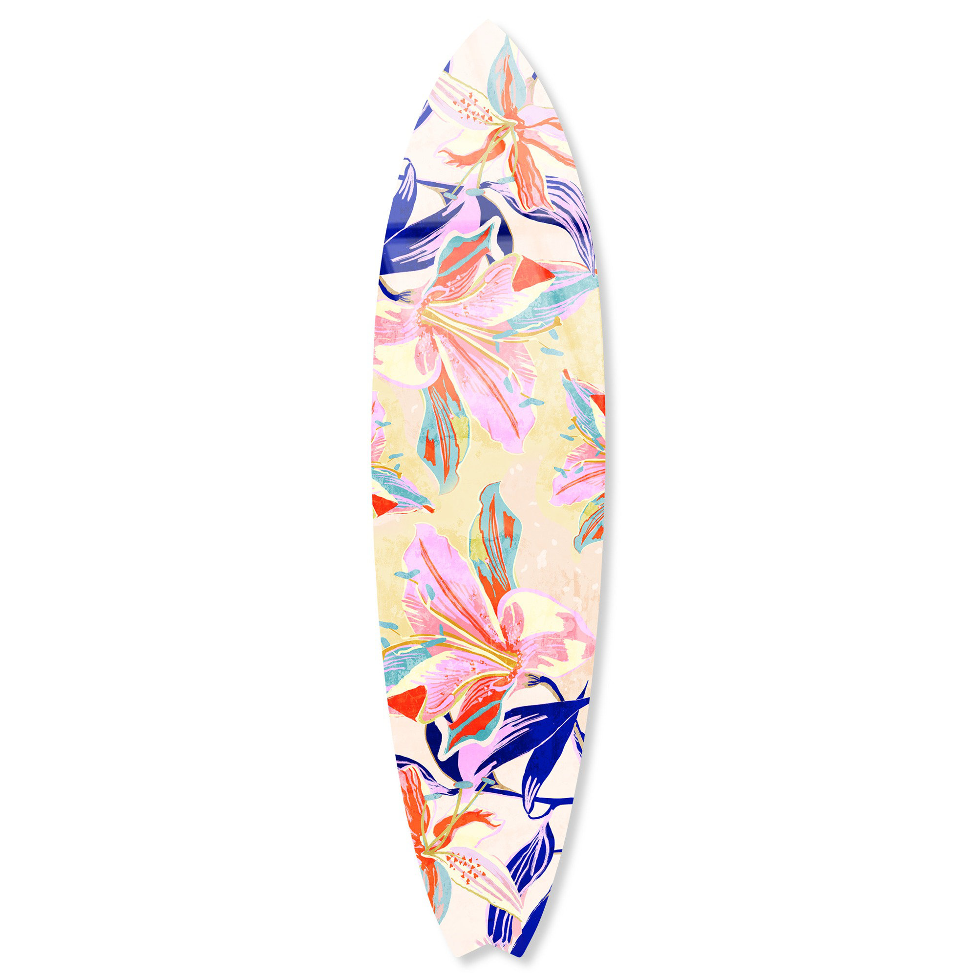 Notori Art Floral hue abstract Surfboard Acrylic Coastal Wall Art by ...