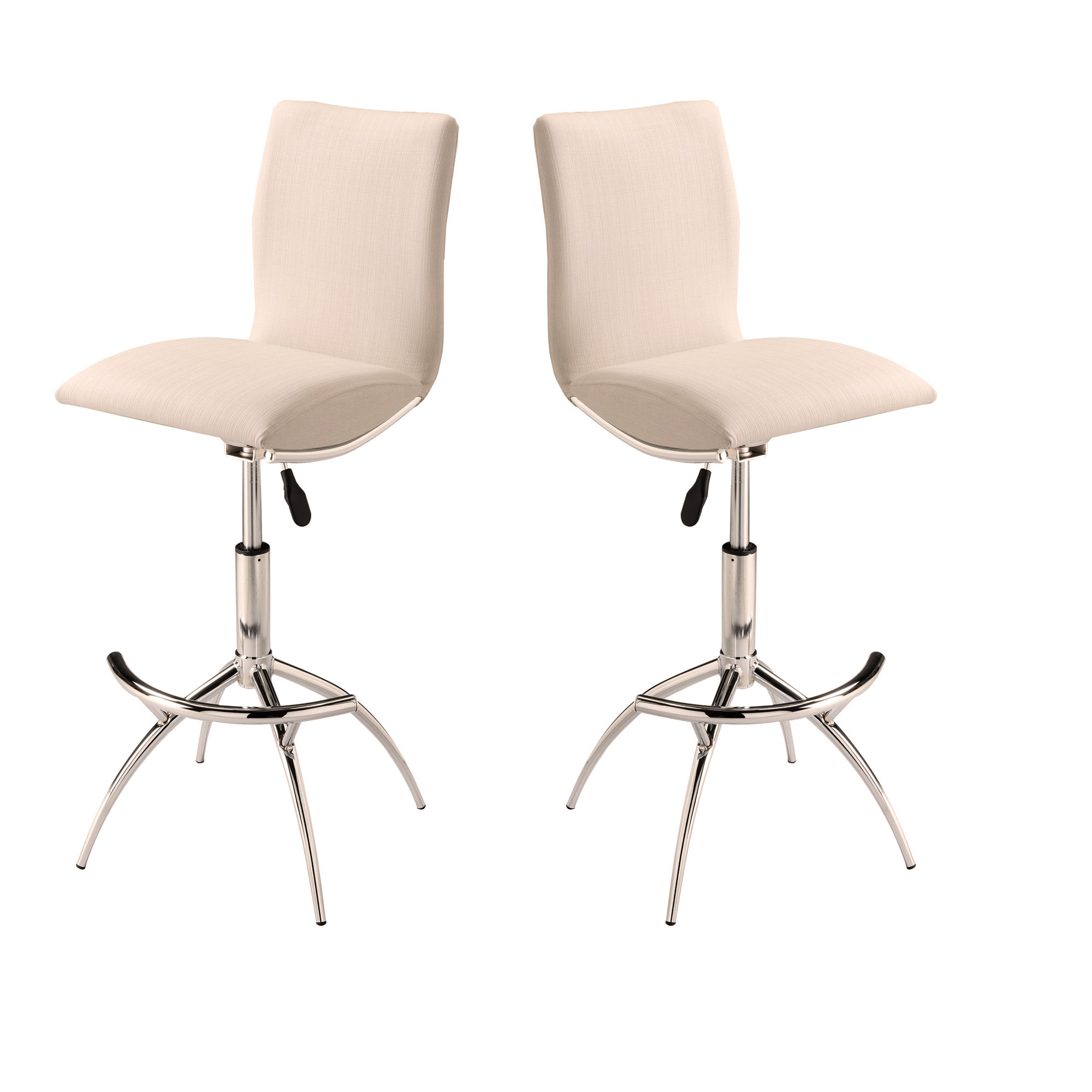 Orren Ellis Versatile Chrome Adjustable Barstool With Soft PU Upholstery For Comfortable Seating ...