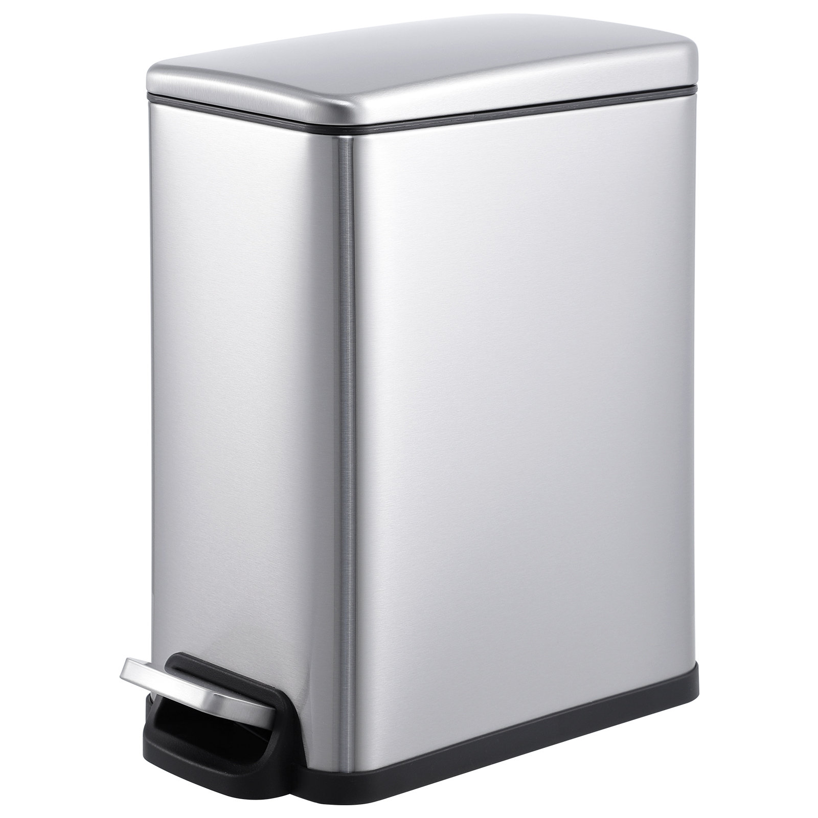 gaomon Stainless Steel Trash Can with Removable Inner Bucket & Step On ...