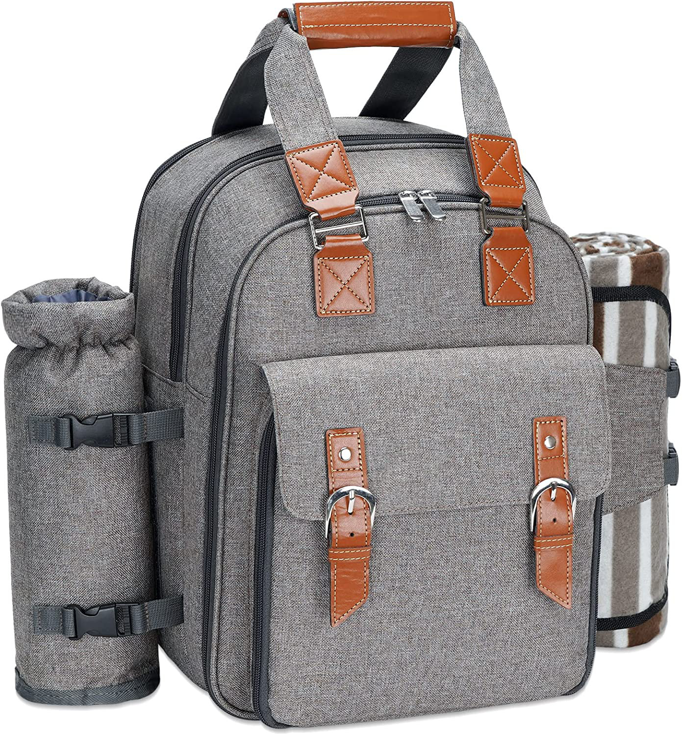 Crestone Picnic Backpack For 4 Person With Blanket, Picnic Bag Set With ...