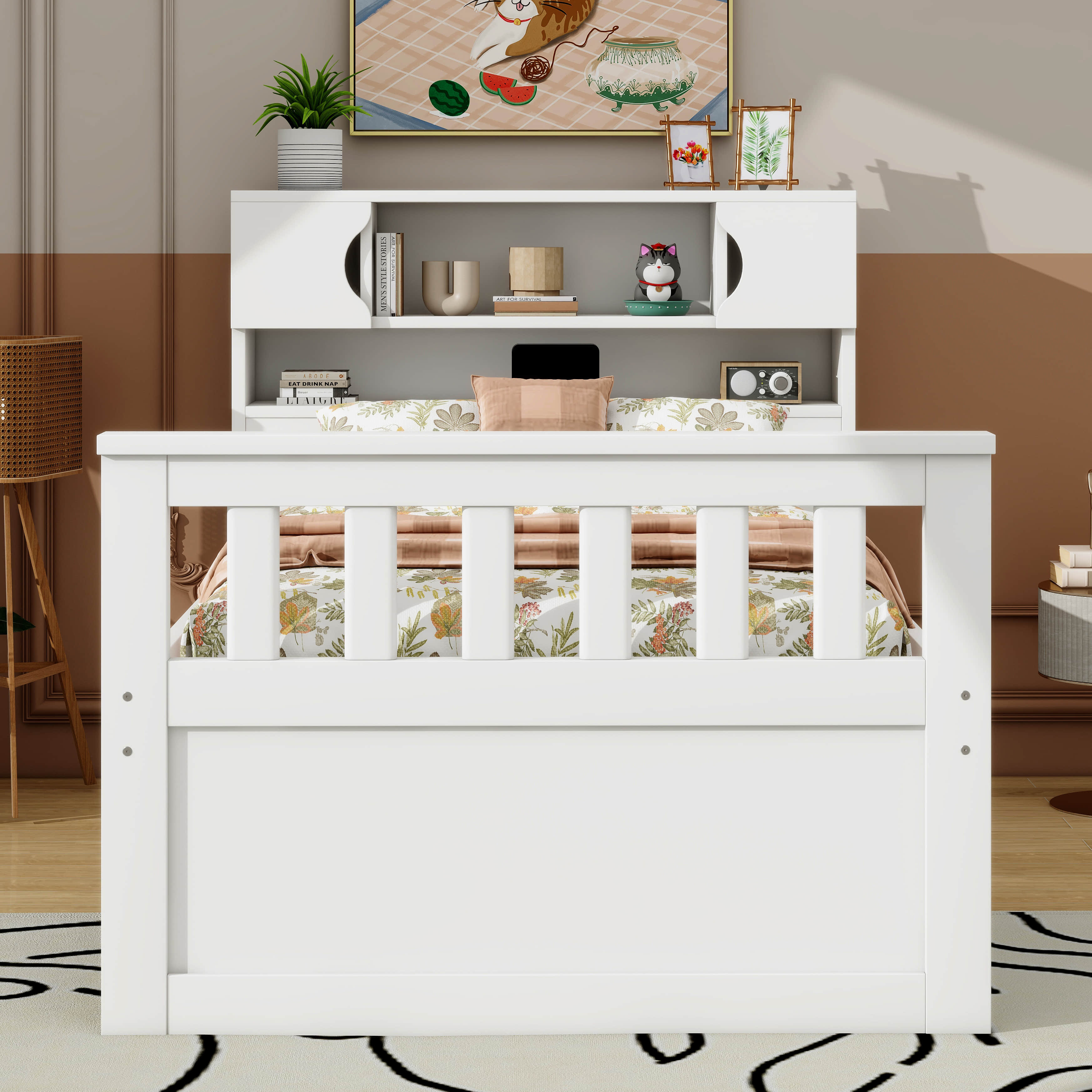 Lark Manor Twin Size Captain Platform Bed Frame With Storage Bookcases ...