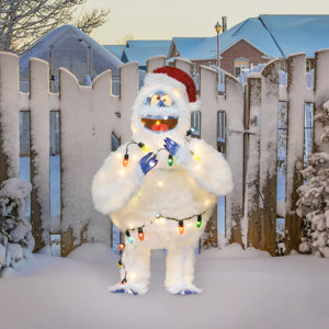 ProductWorks 48 Inch Bumble 3D LED Pre-Lit Holiday Yard Decor with ...