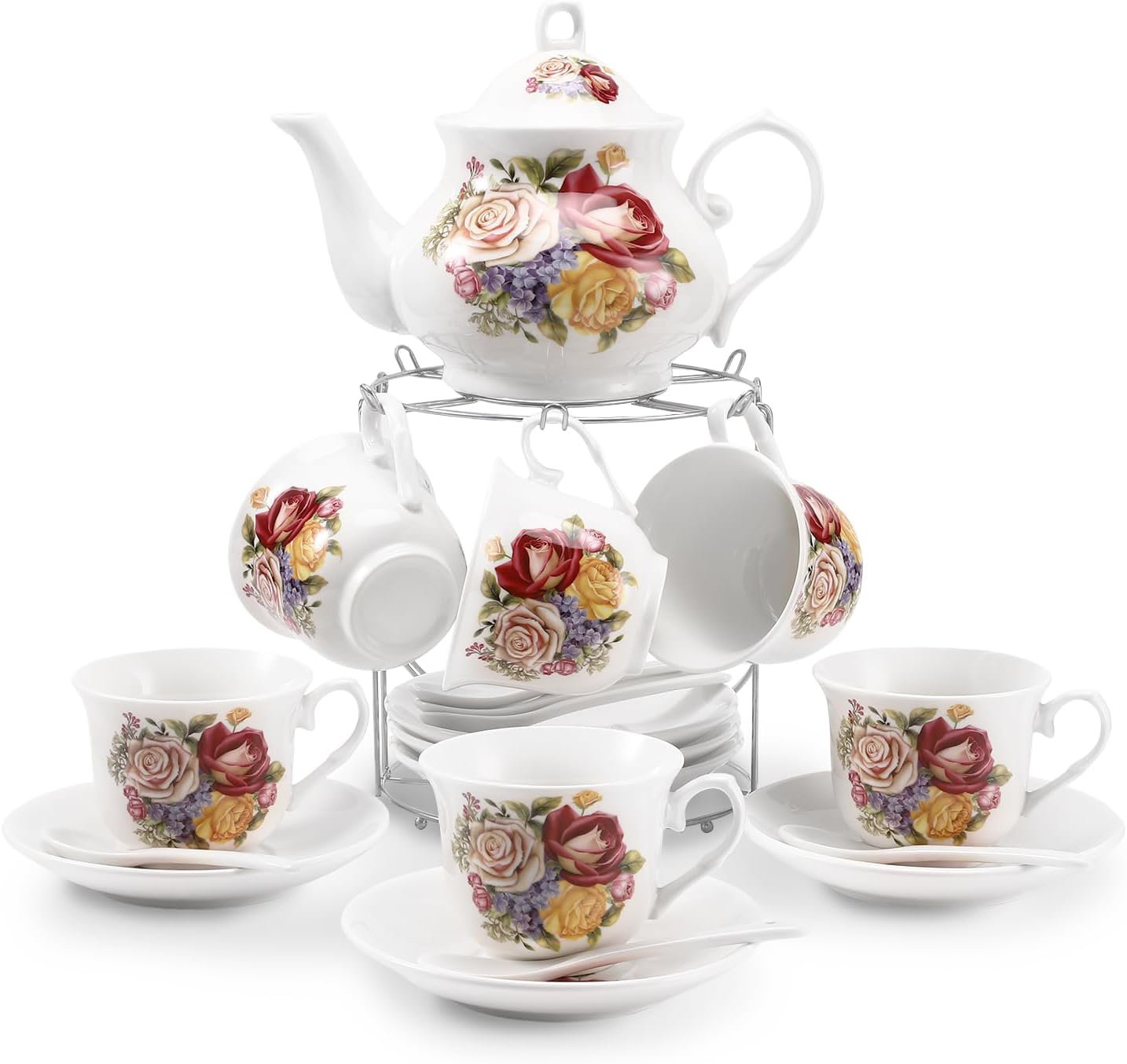 House of Hampton Tea Sets 20-Piece Coffee (7Oz) Tea Cup Set Ceramic ...