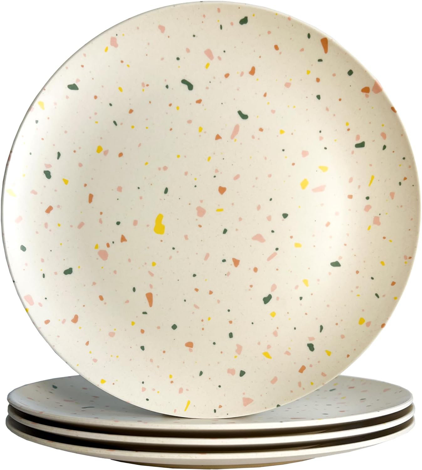 Orren Ellis 4-Pack Bamboo Fiber Dinner Plates - Alternative For Plastic ...