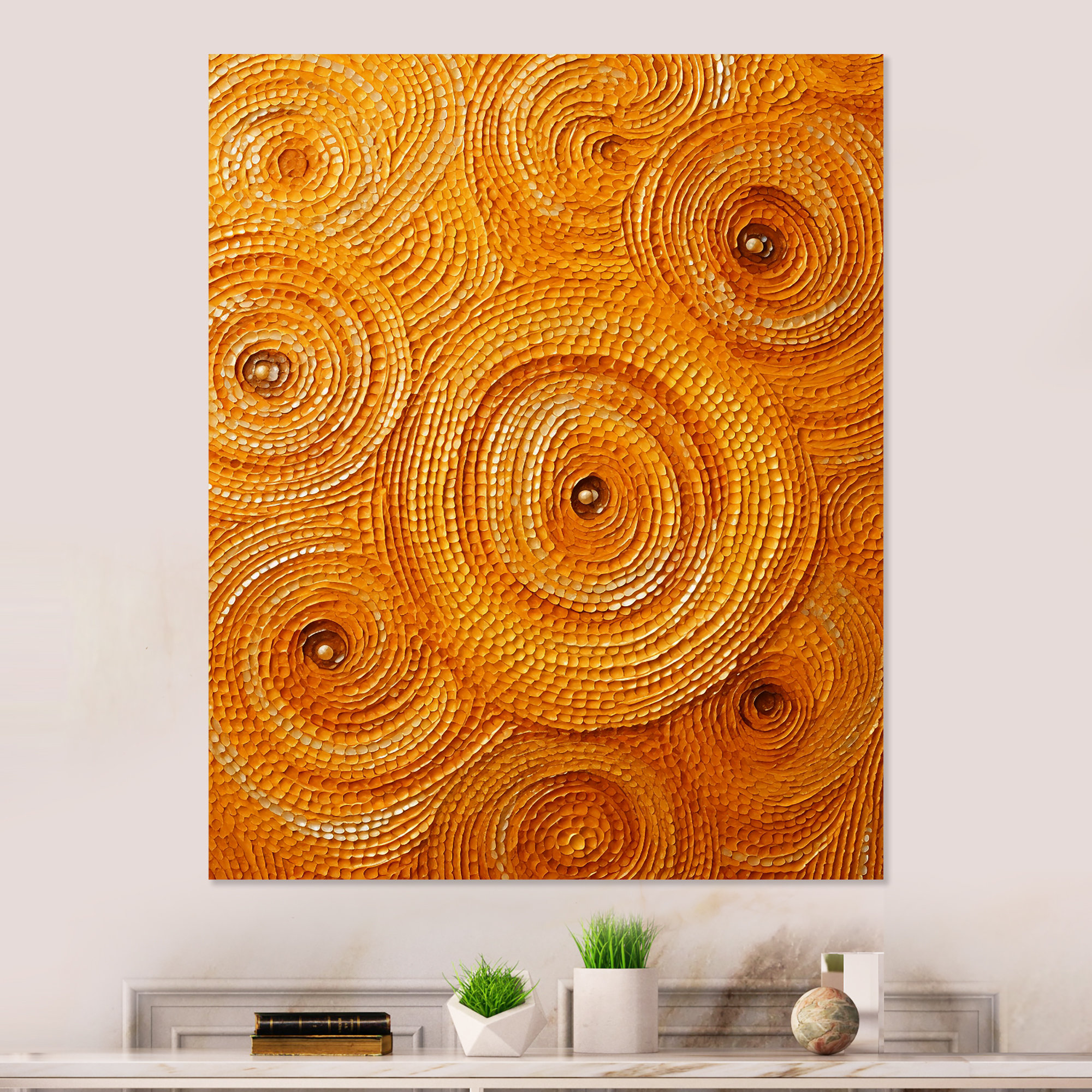 Ivy Bronx Orange Floral Twilight Dream Abstract Collages III - Abstract Collages Metal Wall Art ...