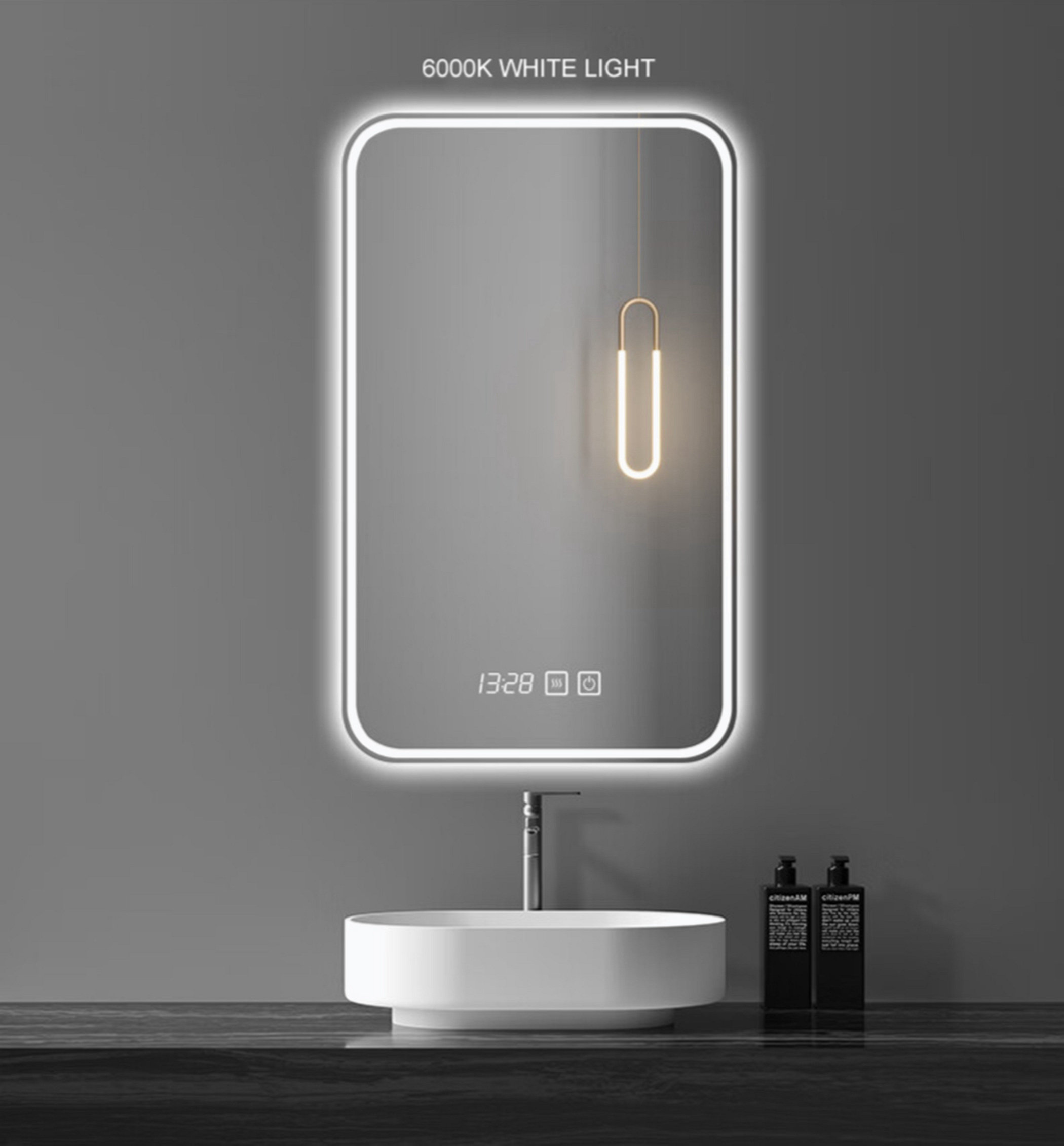 Wenty 24X32inch LED Vanity Smart Mirror With Time And Temperature ...