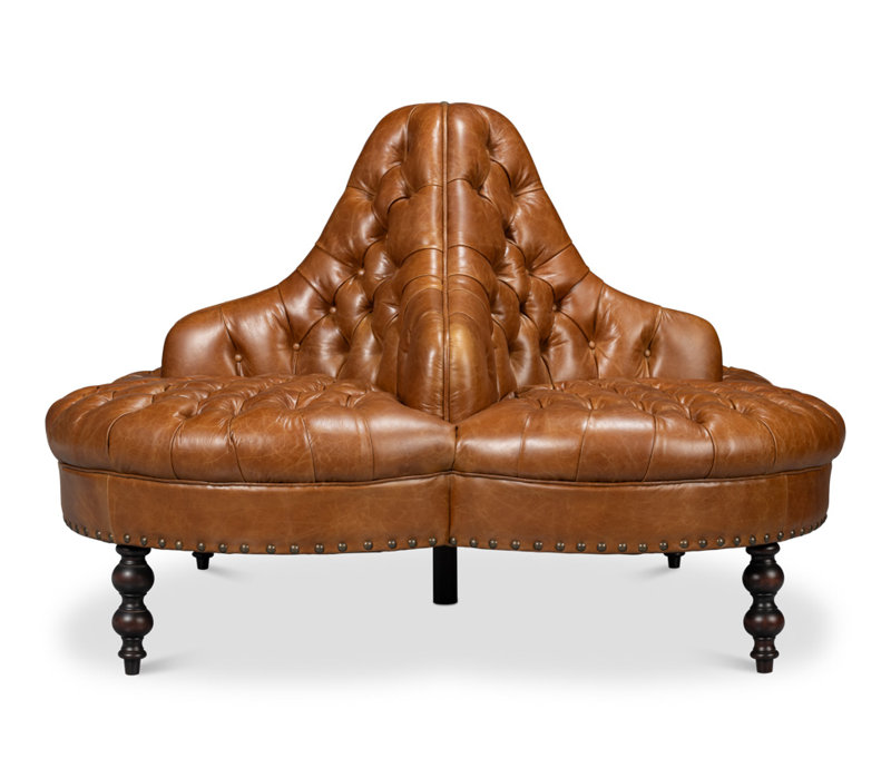 Sarreid Ltd 57'' Leather Sofa | Wayfair