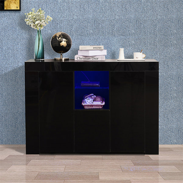 Wrought Studio Radley TV Stand with LED Light, Media Cabinet with ...