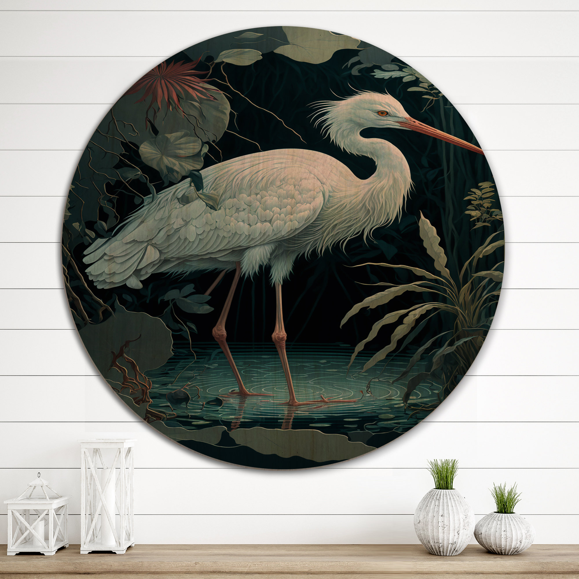 Red Barrel Studio® White Stork Standing in A Forest Pond I - Animals ...