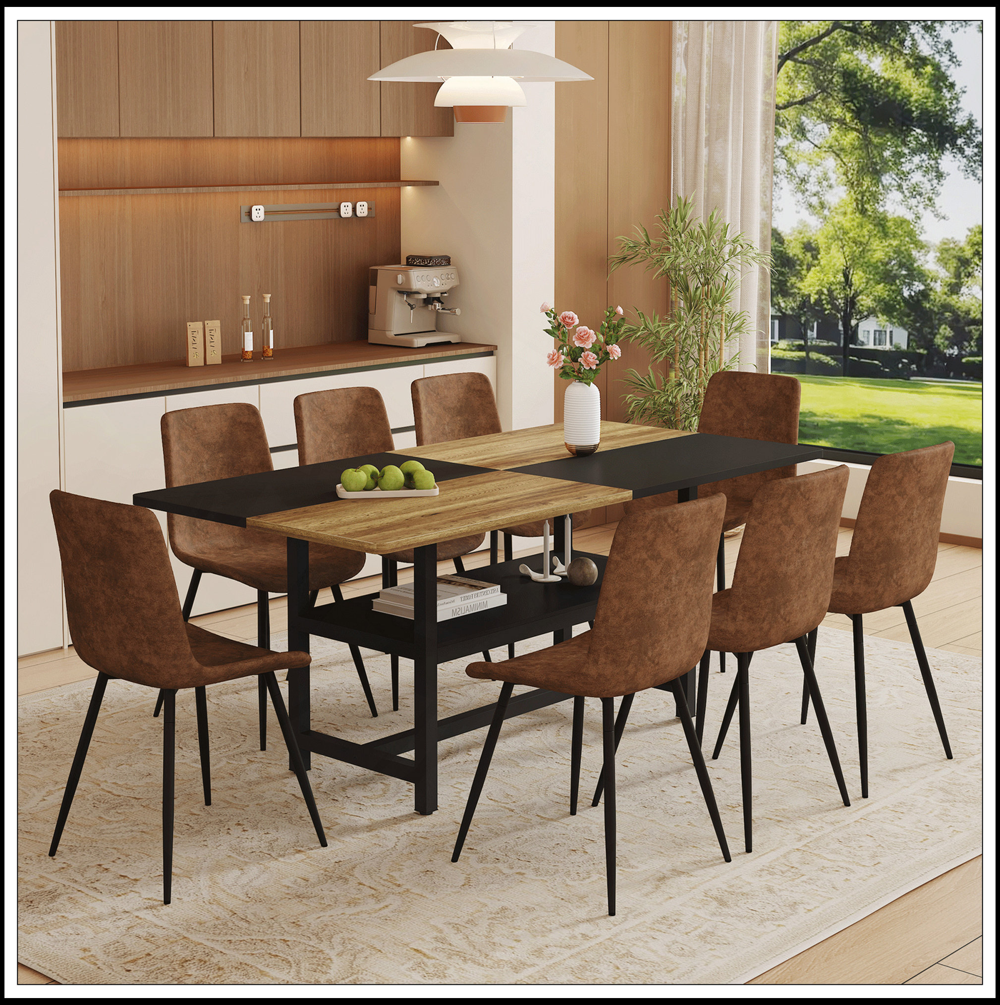 Corrigan Studio® Versatile Wooden Dining Set With Storage And ...