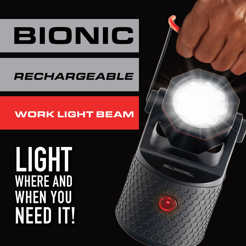 Bell + Howell Bionic Rechargeable Work Light Beam With Stand & Reviews ...