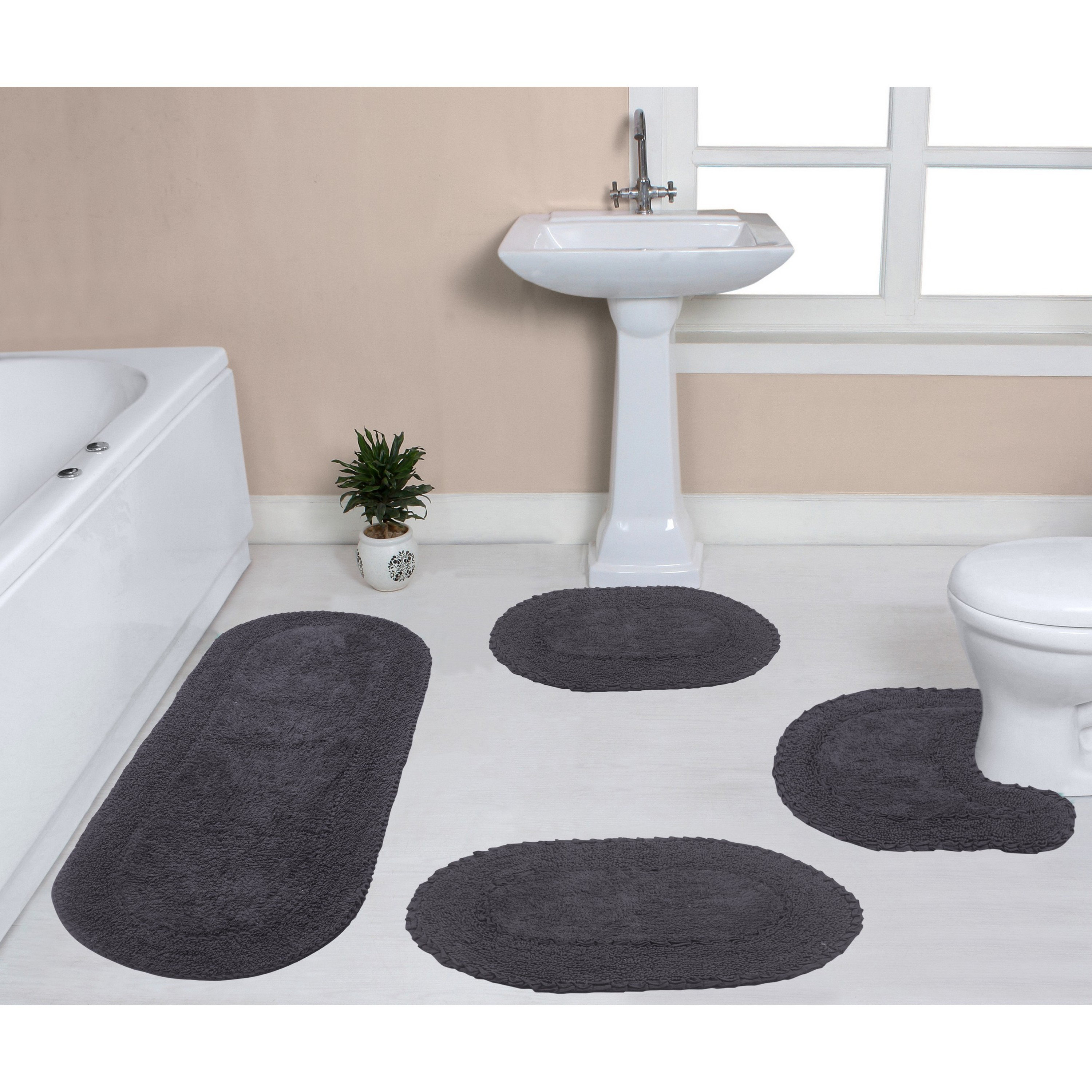 Ophelia & Co. Double Ruffle Collection 100% Cotton Bath Rug with Spray ...