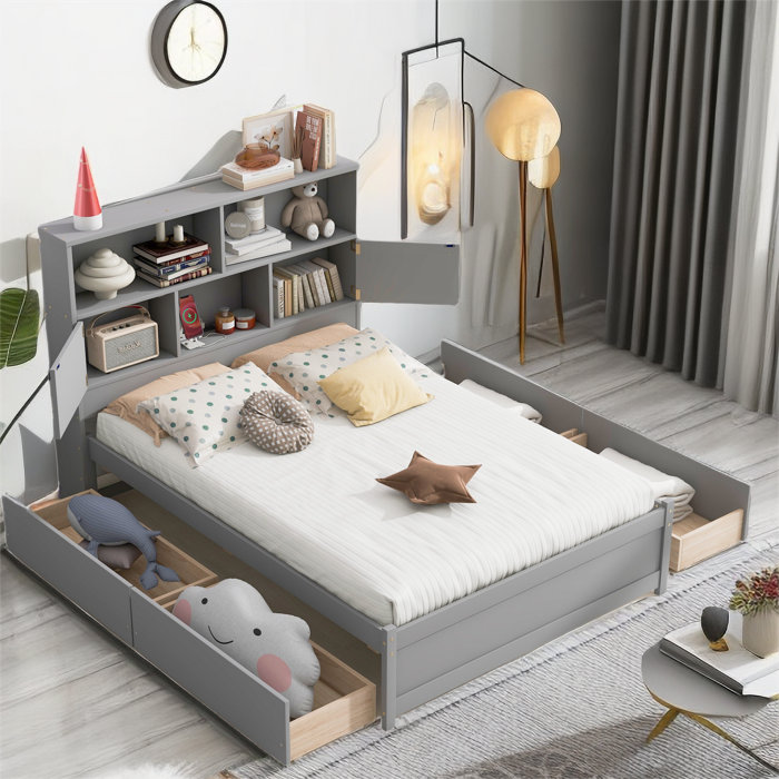 Latitude Run® Pilypas Bookcase Bed | Wayfair