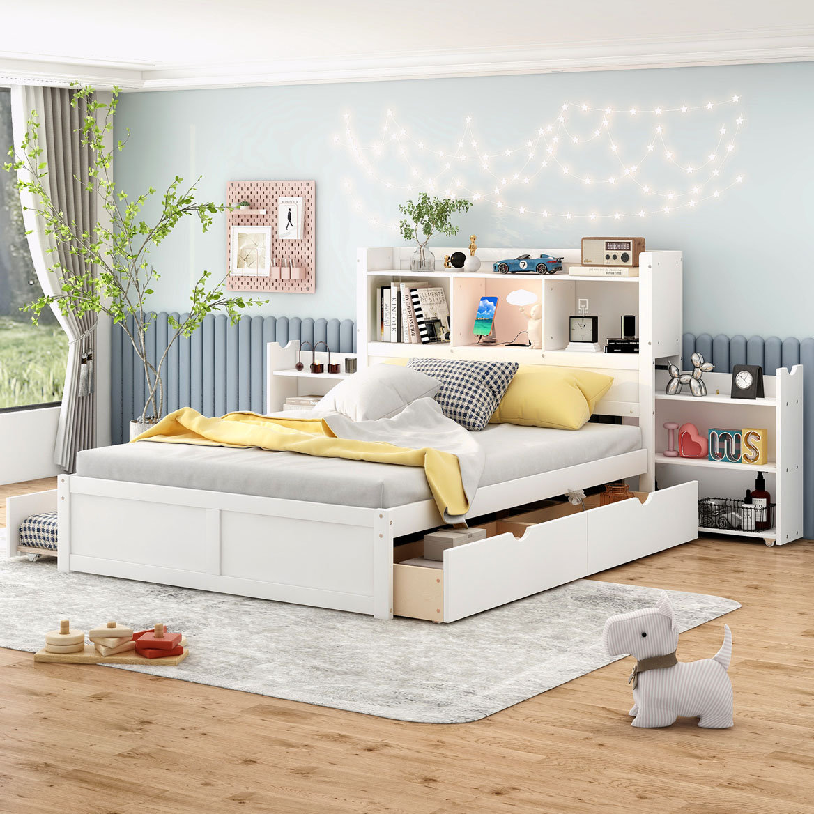 Red Barrel Studio Eilhard Sturdy Construction Storage Platform Bed with ...