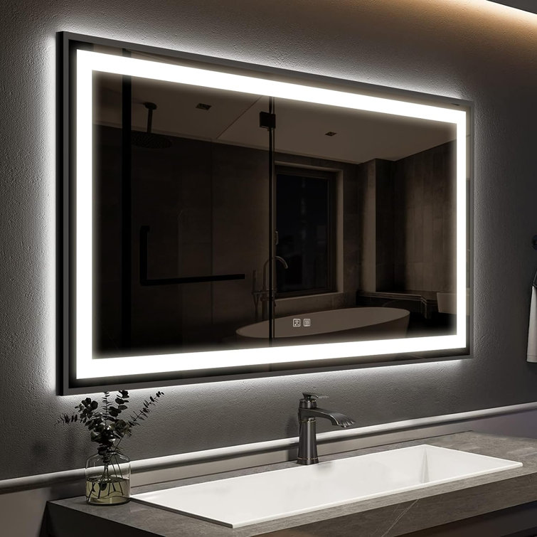 Ivy Bronx Jatonya Aluminum Framed LED Bathroom Vanity Mirror Dimmable ...