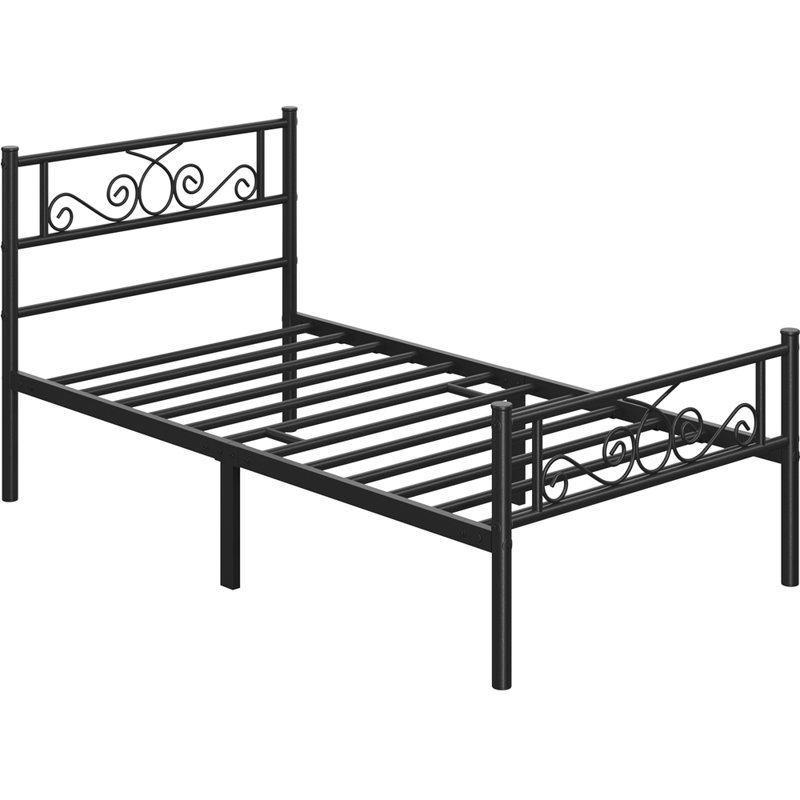 black scroll bed frame