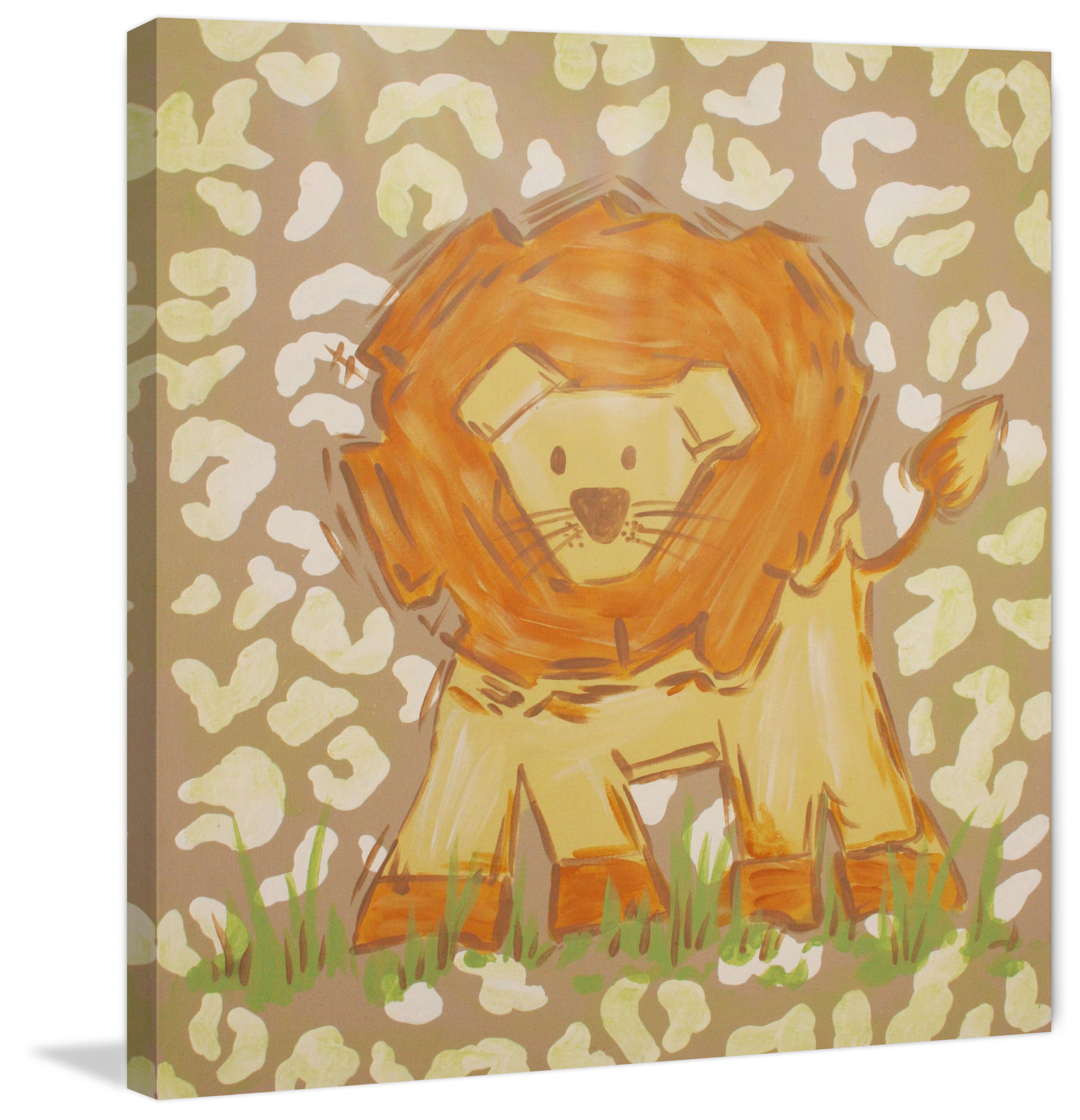 Marmont Hill "Tan Lion" by Reesa Qualia Painting Print on Wrapped ...
